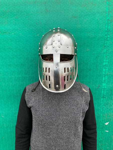 Larp Medieval Great Helmet Knight Templar Crusader Helmet | Medieval ...