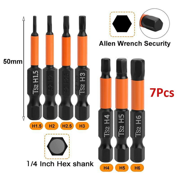 Hex Head Allen Wrench Drill Bit Set,1/4 Inch Shank Hex Bit Set,S2 Steel ...