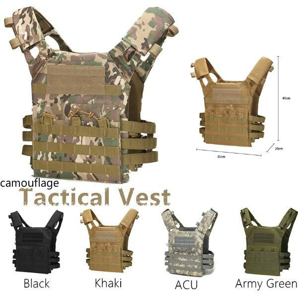 JPC 600D Oxford Hunting Tactical Vest Military Molle Plate Carrier Vest CS Outdoor Protective ...