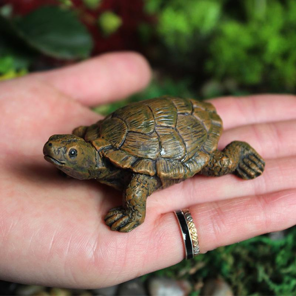 Artificial Resin Mini Turtle Figurine Garden Decor Micro Landscape ...