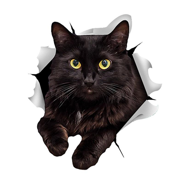 3D Cat Decals Wall Cat Lover Stickers for Bedroom Fridge Toilet Car ...