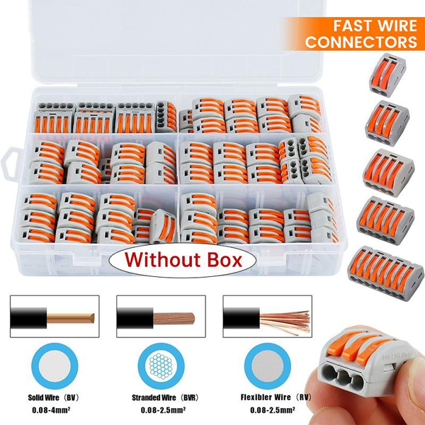 2/3/4/5/8 Wells Universal Wire Connectors Terminal Block Push-in Quick ...