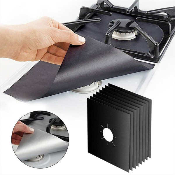 2/4pcs/set Gas Stove Protectors Cooker Cover Liner Clean Mat Pad Gas ...