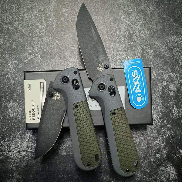 Benchmade 430 430BK Dark Gray Nylon Wave Fiber Handles Folding Knife ...