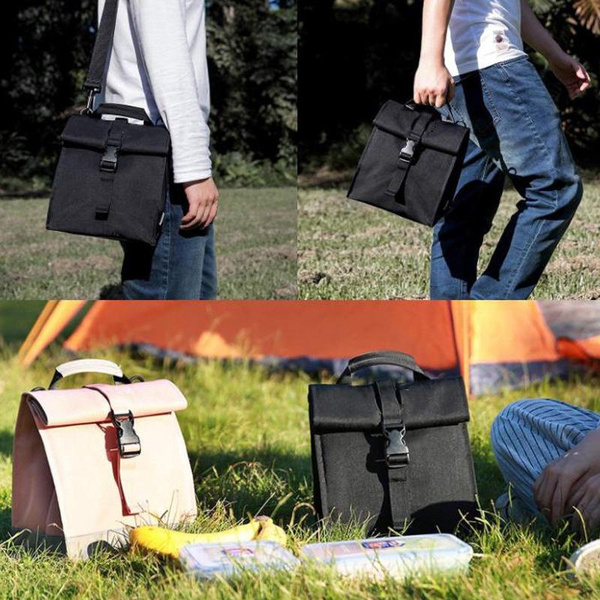 Men's and Women's Insulated Lunch Box Roll Top Lunch Bag with ...