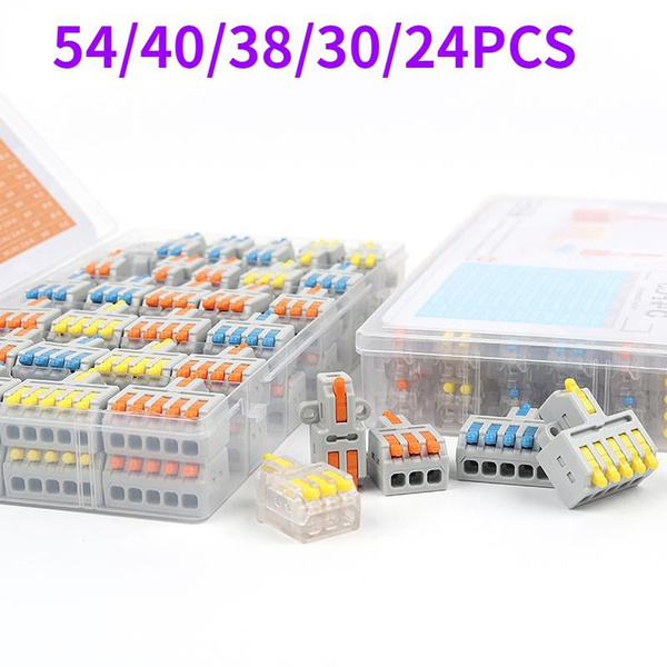 24/30/38/40/54PCS GO Boxed Quick Electrical Wire Connector Universal ...