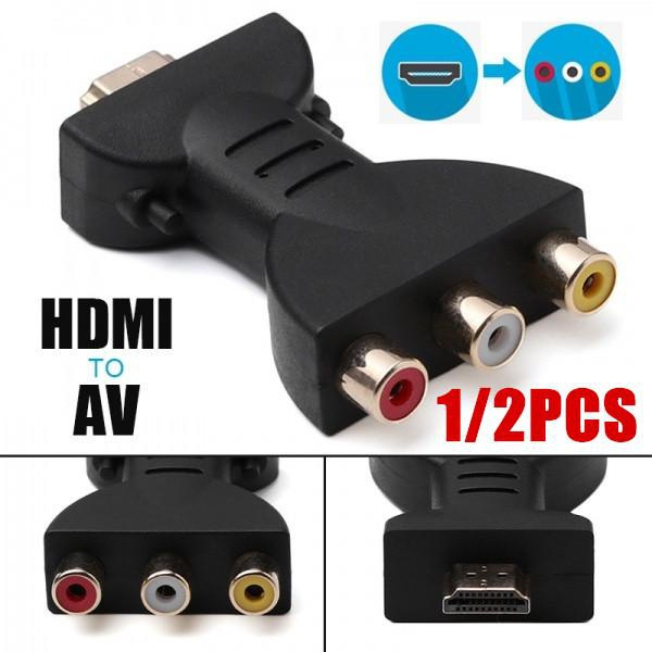 1/2PCS HDMI To 3 RGB/RCA Audio Video Adapter Digital Signal AV ...