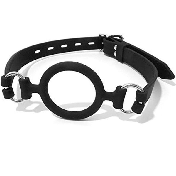 BDSM Open Mouth Gag O-ring Gag Restraints, Head Harness Restraint Mouth O-ring Gag Oral Fixation ...
