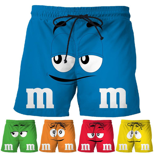 Funny Cartoon 3d Print Shorts Food M&m’s Chocolate Bean Pattern Print ...
