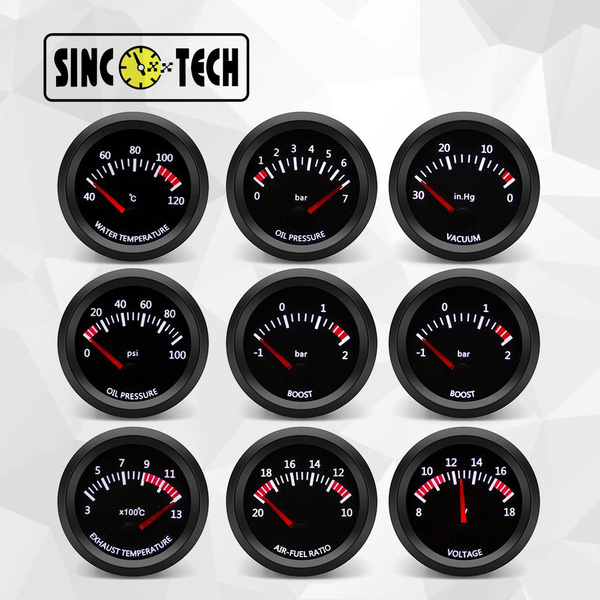 Sinco Tech 505 series Car Instrument 2" Boost R.P.M Water/Oil Temp ...