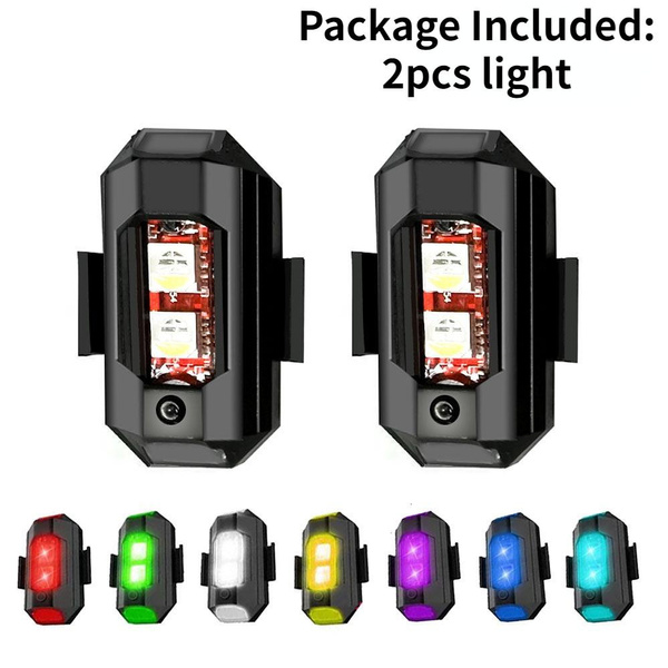 2Pcs Universal LED Anti-collision Warning Light Mini Signal Light with ...