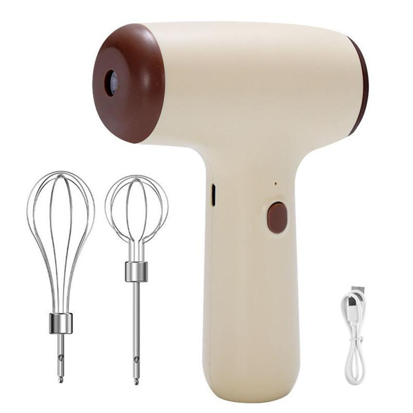2 In 1 Mini Handheld 5-Speed Adjustable Electric Egg Beater USB ...