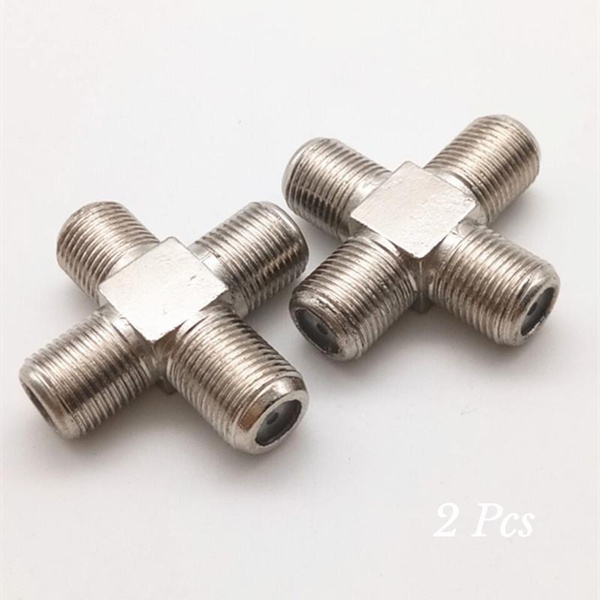 4 Way F Type TV Splitter Adapter Females Jacks Coax Coaxial Cable ...