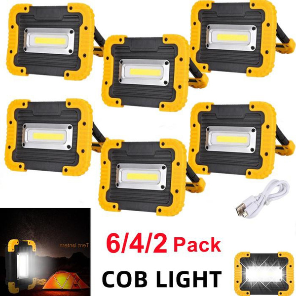 6/4/2/Pack Portable COB LED Work Light Flood Lamp Waterproof USB ...