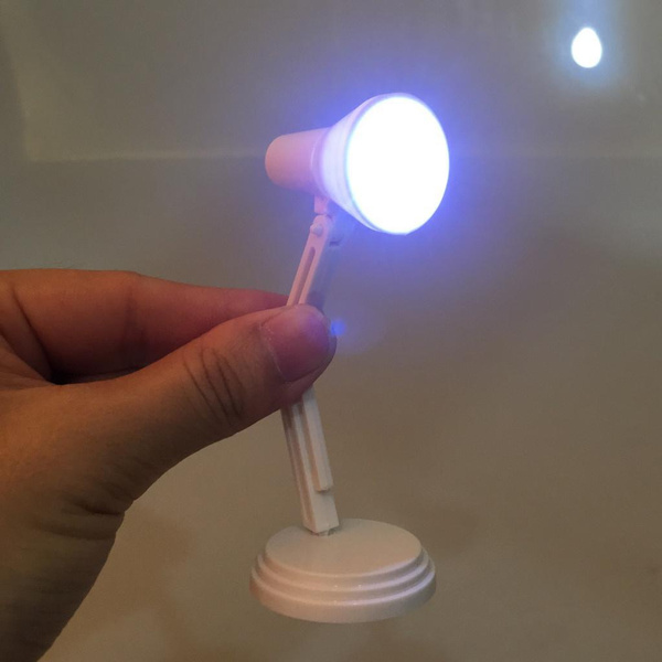 1/6 Scale White LED Desk Lamp Model Furniture Dollhouse Accessory Kids ...