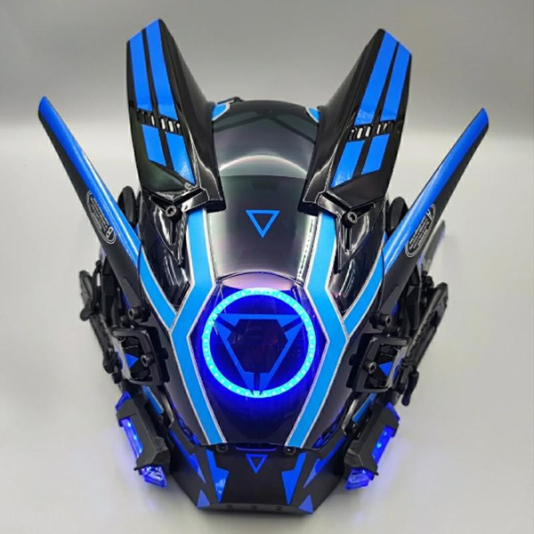 New Blue Wing Cyberpunk Technology Mask Cosplay Personality Blade Wing ...