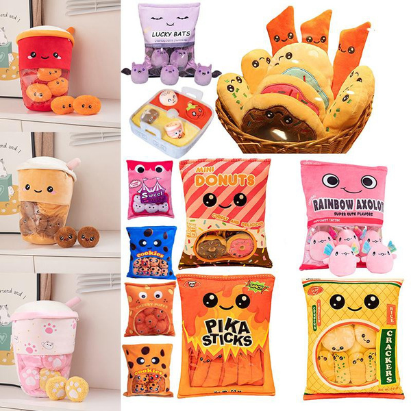 Cute Cheesy Puffs Plush Toy Sounding Axolotl Stuffed Soft A Bag Of ...