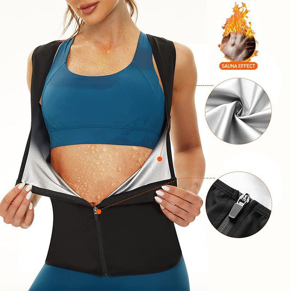 Sauna Suit for Women Weight Loss Sweat Vest Workout Tank Top Shaper ...
