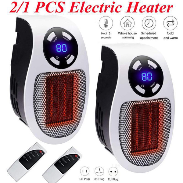 2/1 PCS 500W Electric Heater Portable Heater Plug in Wall Room Heating ...