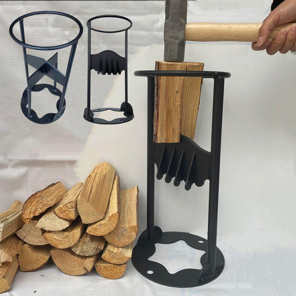 Hand Sturdy Log Splitter Wedge Cast Iron Splits Firewood Manual ...