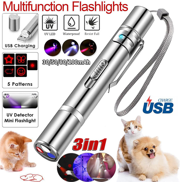 30-100mAh Pen Light 3in1 Multifunction Flashlight with USB Rechargeable ...