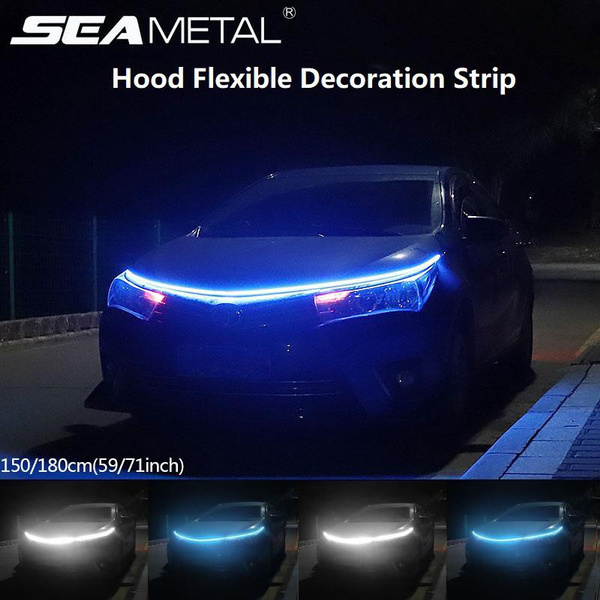 SEAMETAL Car Hood Headlight Strip Waterproof Led Drl Car Daytime ...