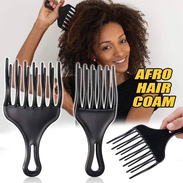 Afro Hair Pick Comb Plastic Hair Fork Comb Hairdressing Styling Tool ...
