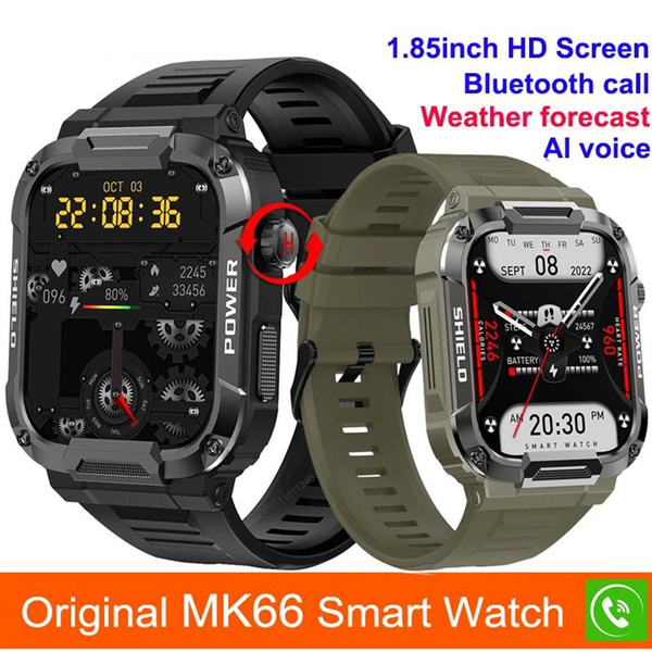 2023 New MK66 Rugged Smart Watch Men Big Battery Music Play Fitness ...