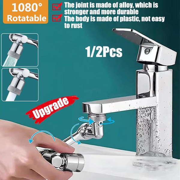 1/2Pcs 1080° Rotatable Splash Faucet Resistant Aerator Head 2 Spray ...