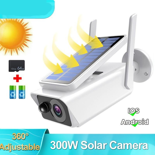 [300W Pixels 360°Adjustable Angle of Solar Panel] 1080P Full HD Solar ...