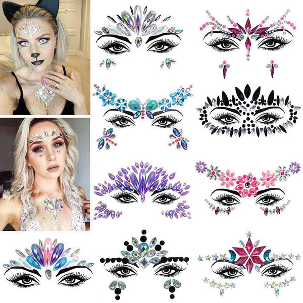 Party face paste Halloween face paste makeup eyebrows INS face drill ...
