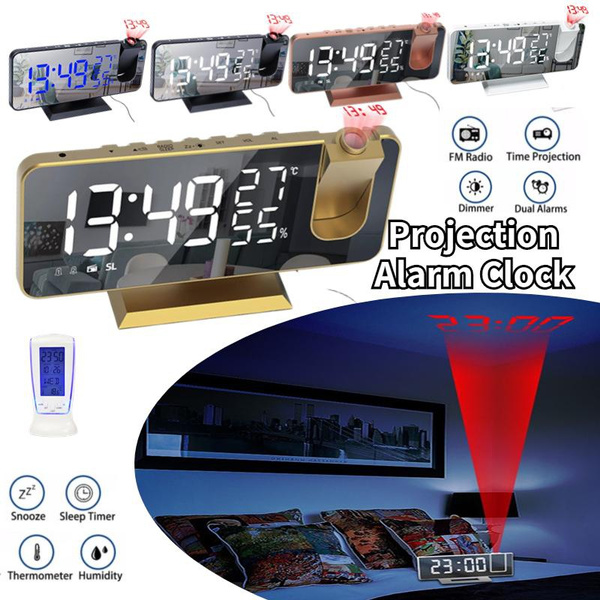 LED Digital Alarm Clock Projection Clock Ceiling Clock with Time ...
