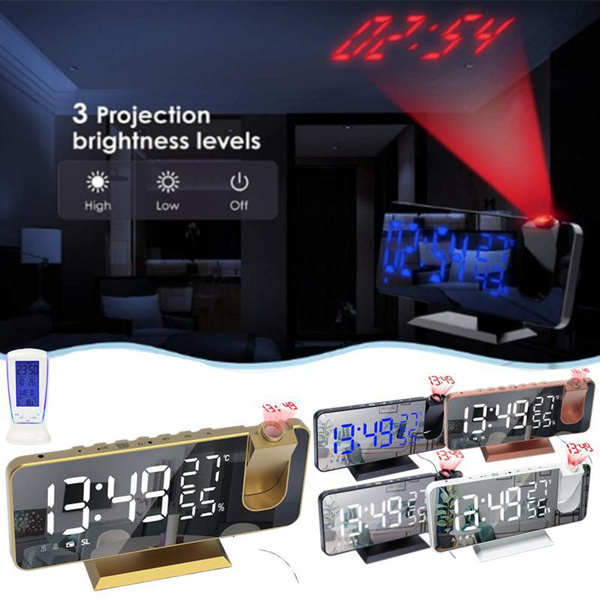 LED Digital Alarm Clock Projection Clock Ceiling Clock with Time ...