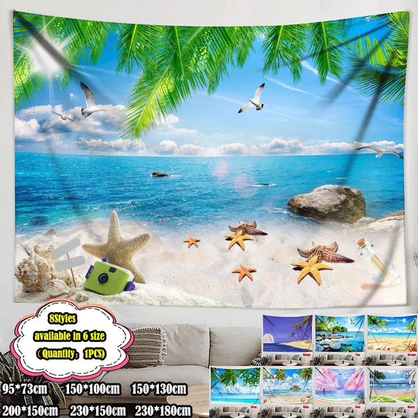 Psychedelic Forest Tapestry Sea Coconut Wall Tree Hanging Beach ...