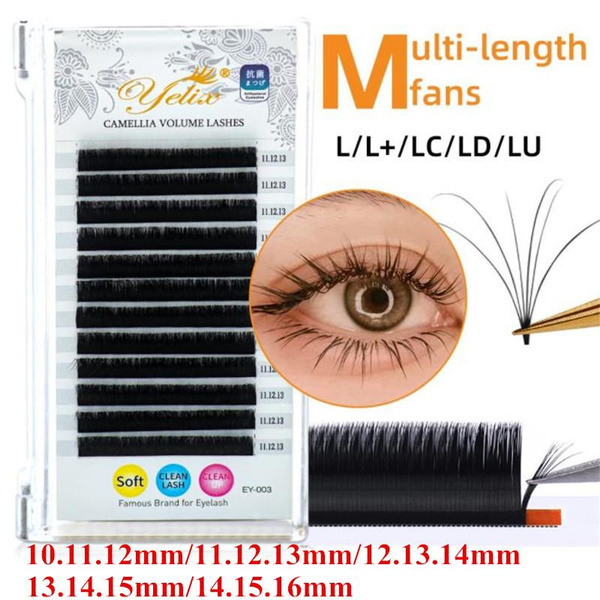 Multi-length Fans Natural Camellia Lash Extensions Fluffy Volume Lashes ...