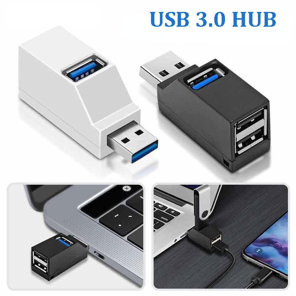 USB 3.0 Hub 3 Ports Portable Fast Data Transfer USB Splitter for ...
