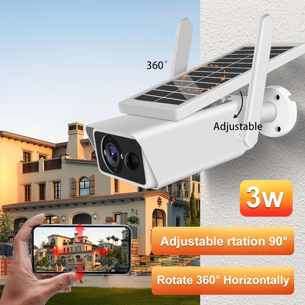 [300W Pixels 360°Adjustable Angle Of Solar Panel] 1080P Full HD Solar ...