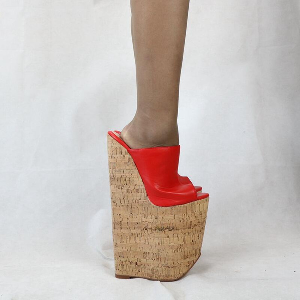 Simply Style 30cm Extreme High Heel Mules Women Shoes Crok Wedges ...