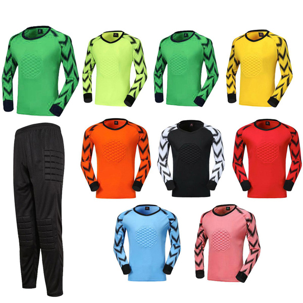 Kids Boys Football Goalkeeper Shirts and Trousers Soccer Jersey ...