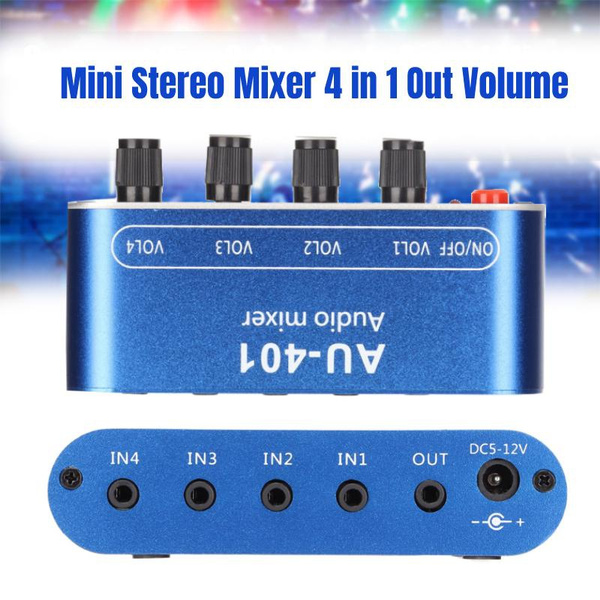 Mini Audiomixer, 4 Channel Line Mixer With 3.5mm Stereo Jack, DC 5V-12V ...