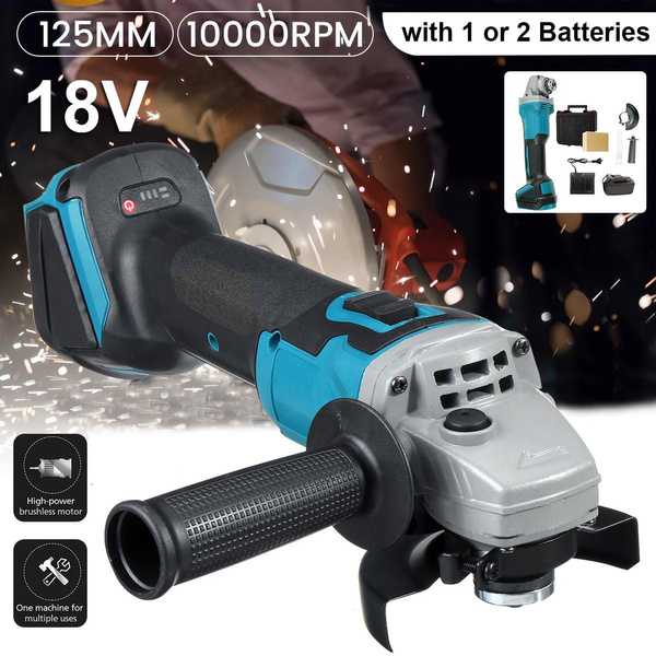 125MM Cordless Angle Grinder 18V Lithium-Ion Grinding Machine Cutting ...