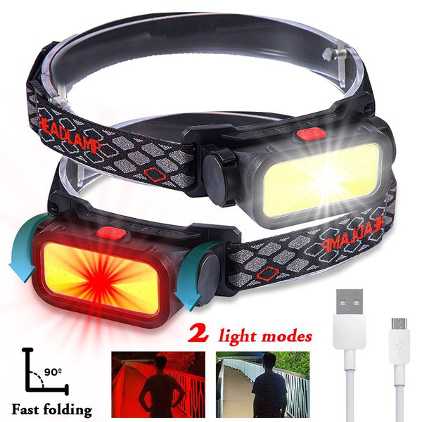 Adult Rechargeable Headlights, Super Bright White Red LED Headlights ...