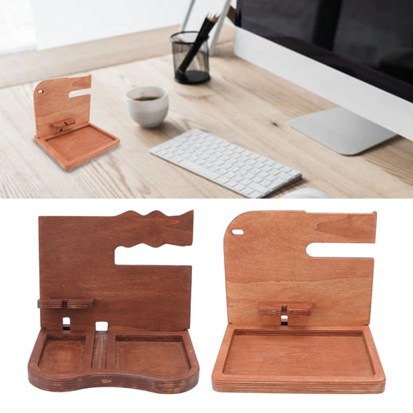 Wood Phone Docking Station Clear Texture Multi Slot Multifunctional ...