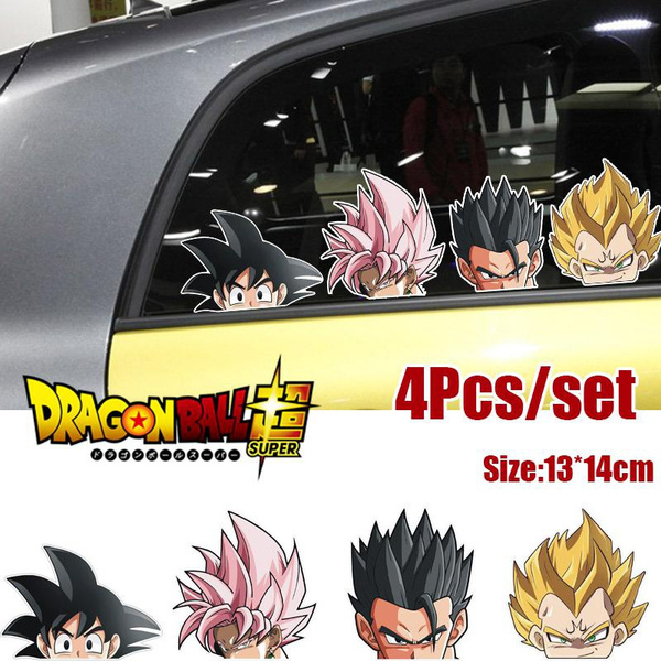 4Pcs/set 13x14cm for Dragon Ball Z Goku Zamasu Gohan Vegeta Head Car ...