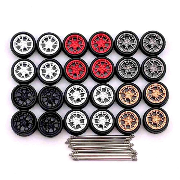 Car Models Custom Wheels Rubber Tires Modified Axles for 1:64 Domeka HW ...