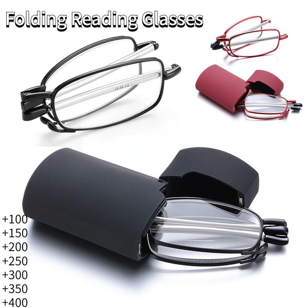 Fashion Folding Reading Glasses with Case Men Women Portable Metal ...