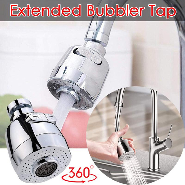 360° Rotating Sink Faucet Extended Bubbler Tap Aerator Water Saving ...