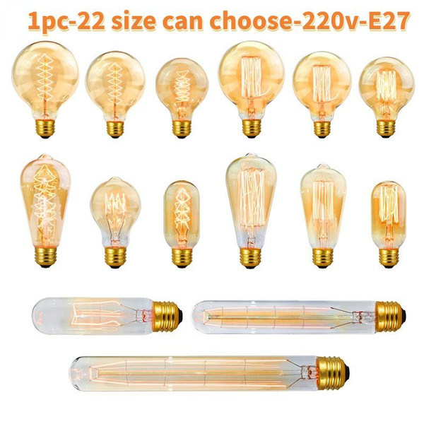 Vintage Edison Bulb E27 Retro Lamp 220v 40w Light A19 St64 T45 G80 G95