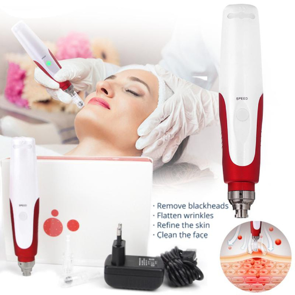 Electric Derma Pen 5 Level Speeds Control 12 Pins Auto Micro Needle ...