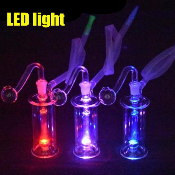 Mini LED Glowing Water Glass Burner Pipes & Bowl Accessories 3 Piece ...